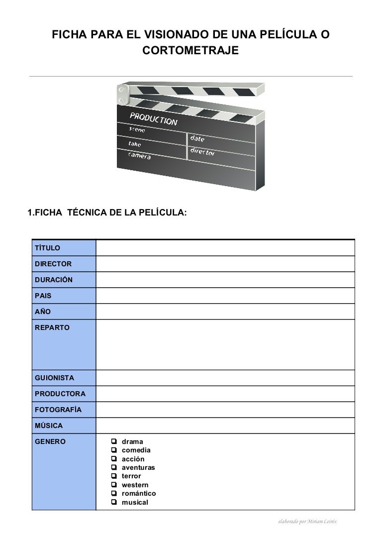Ficha para el visionado de una película