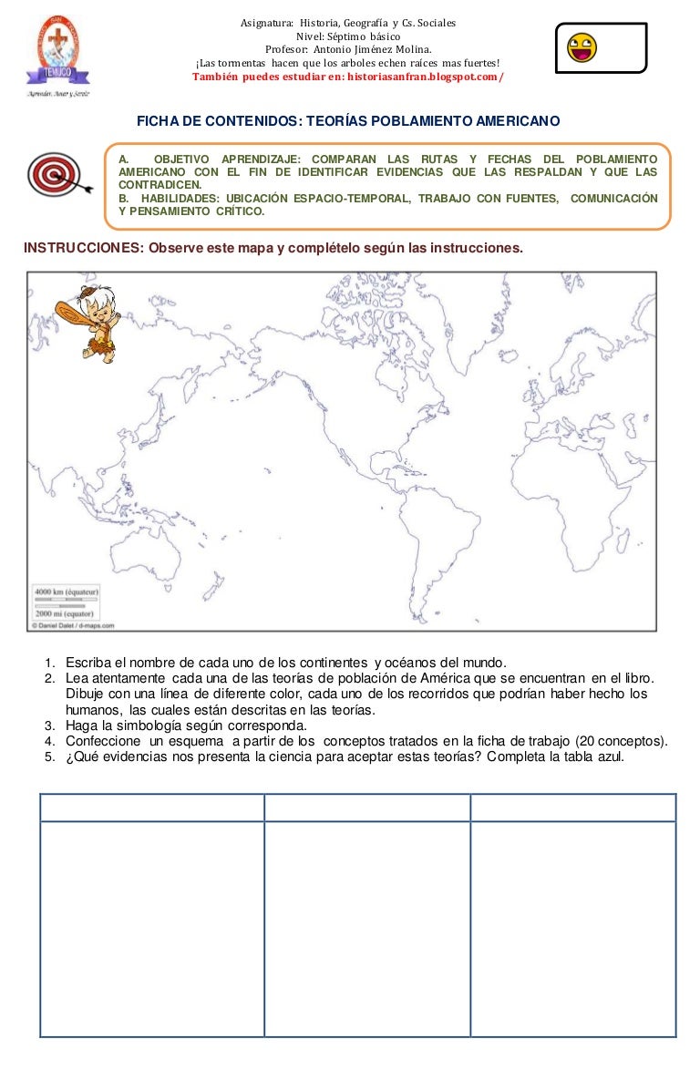 Ficha poblamiento de america