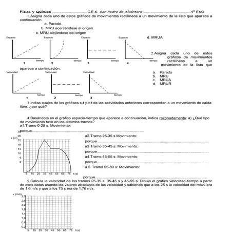 Ficha refuerzo cinematica 4º eso | DOC