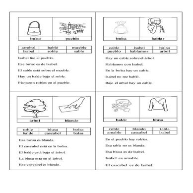 Fichas Lectura grupos consonanticos | DOCX