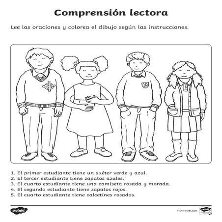 Hojas De Trabajo Para Colorear Siguiendo Instrucciones