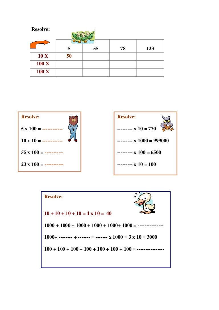 Fichas de trabalho 3º ano
