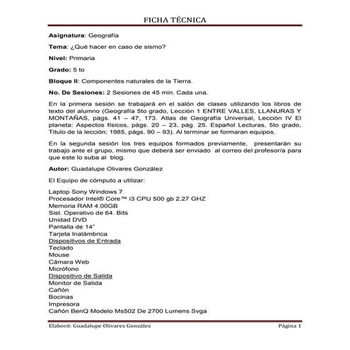 Ficha técnica | PDF | Computing | Technology & Computing