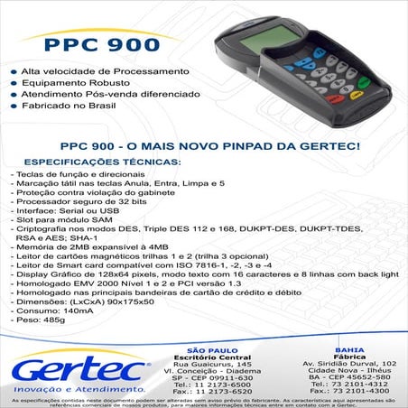 Ficha técnica ppc 900 | PDF