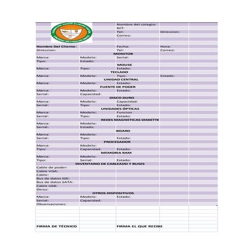 Ficha tecnica 1 | DOCX | Computing | Technology & Computing