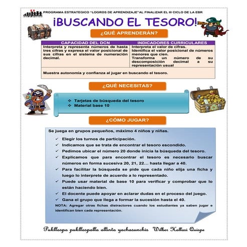 Ficha tecnica buscando el tesoro doc | PDF