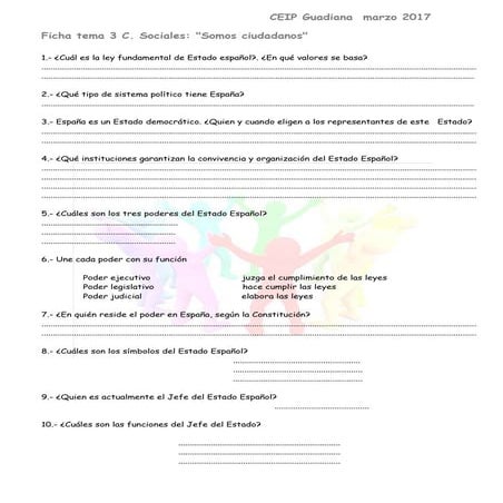 FICHA TEMA 3 "SOMOS CIUDADANOS" | DOC