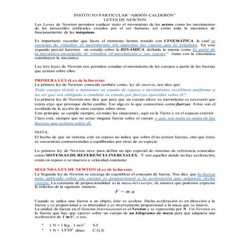 Hoja De Trabajo De La Ley De Newton Experimentos Sobre La Primera Ley