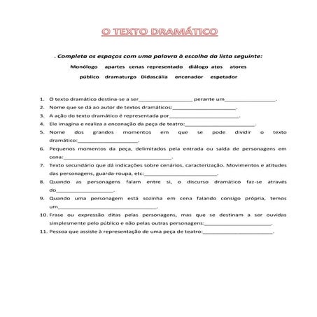 Ficha texto dramático | PDF
