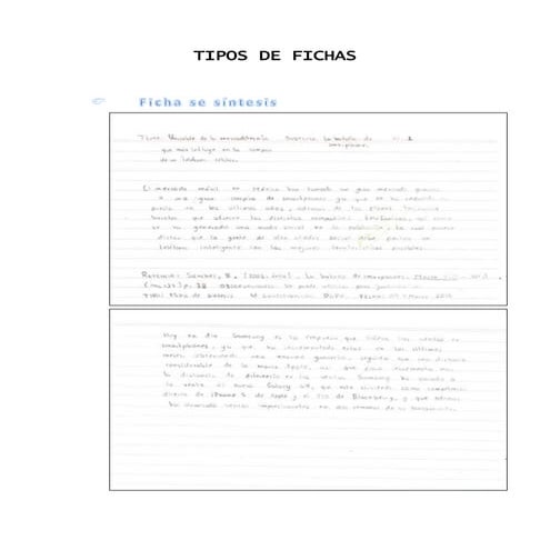 Tipos de Fichas | PDF