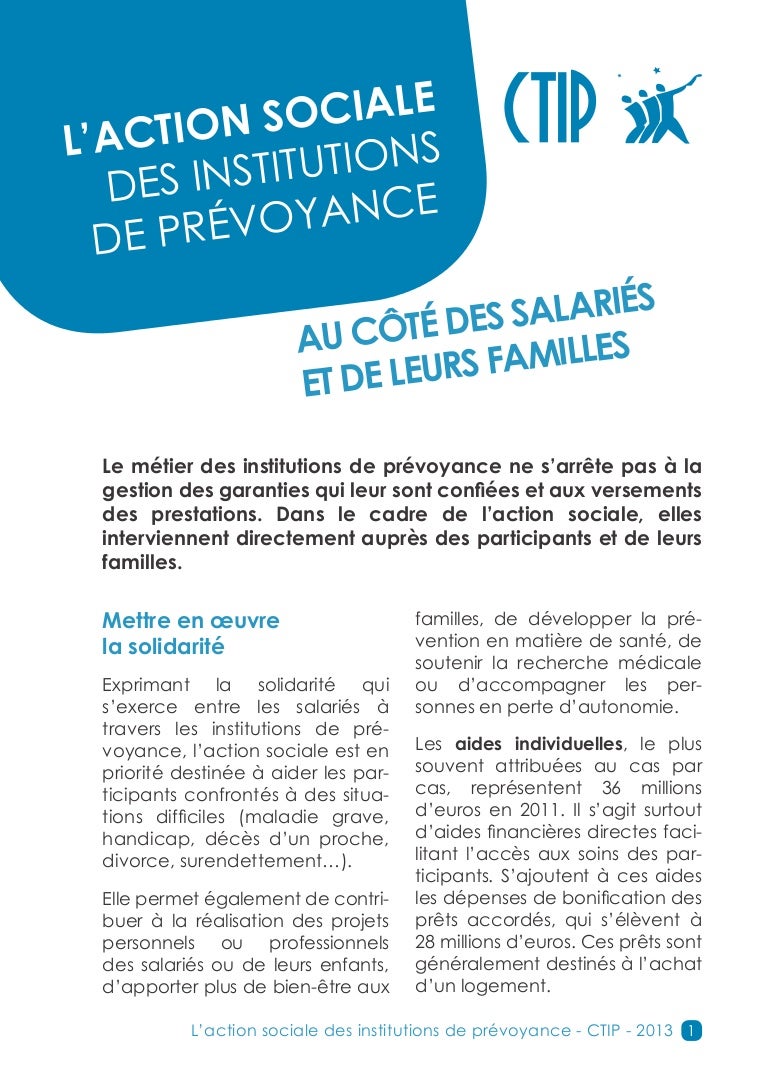 L’action sociale des institutions de prévoyance : au service des sala…