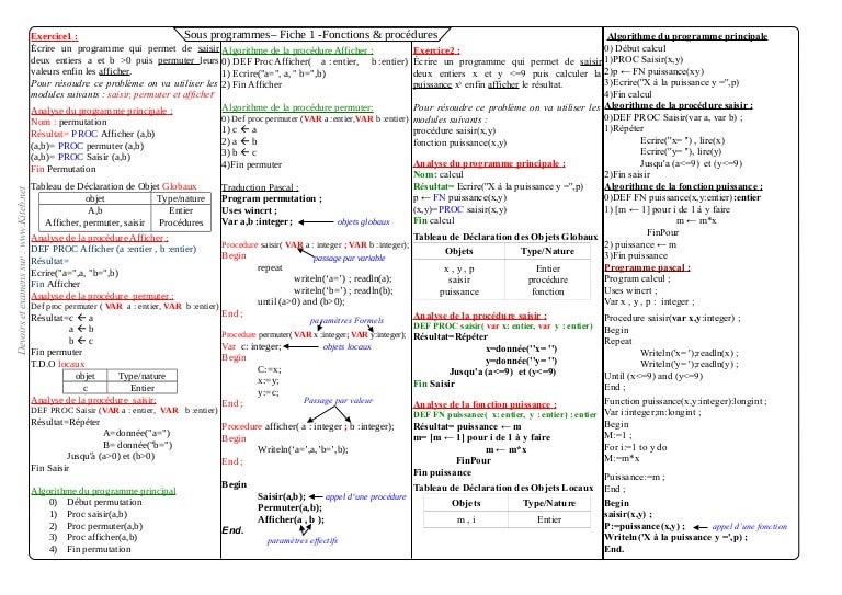 Fiche1 ex-sous-programme