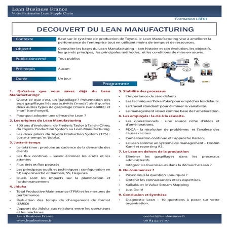 Lean Business France - Training Module descriptions | PDF