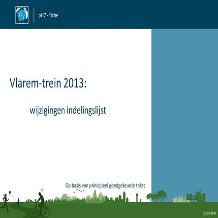 Fiche: Wijzigingen indelingslijst in Vlarem-trein 2013 | PPTX | Indoor ...