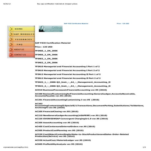 SAP FICO Certification Material | PDF | Business Accounting & Finance ...
