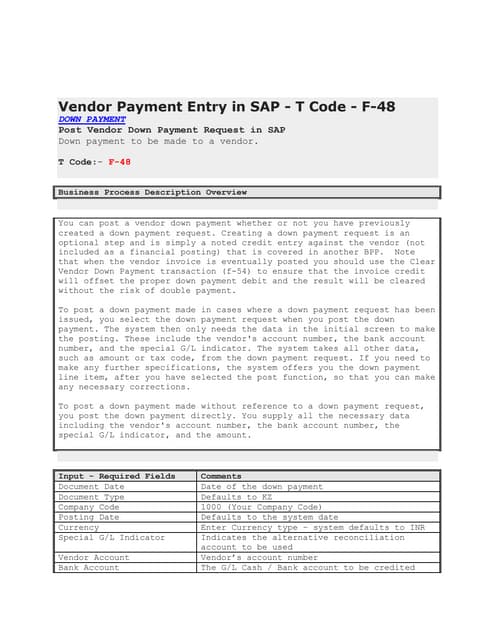 Down payment request from sd side | DOCX