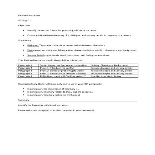 Fictional cornell notes pdf | PDF