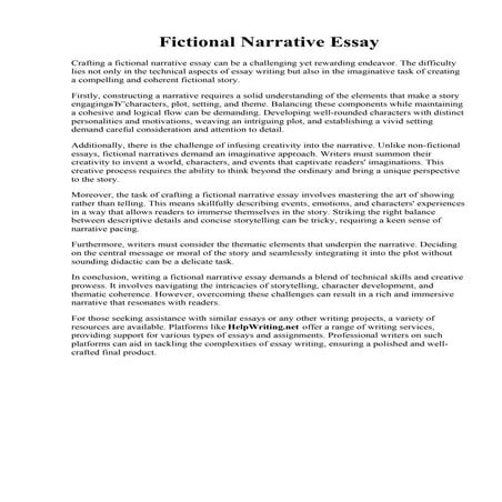 Fictional Narrative Essay | PDF | Bone and Joint Conditions | Diseases ...