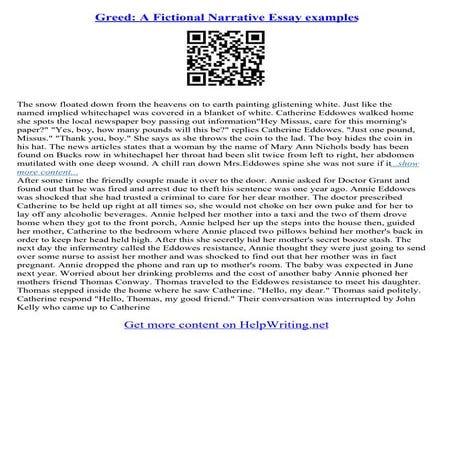 Fictional Narrative Essay Examples | PDF