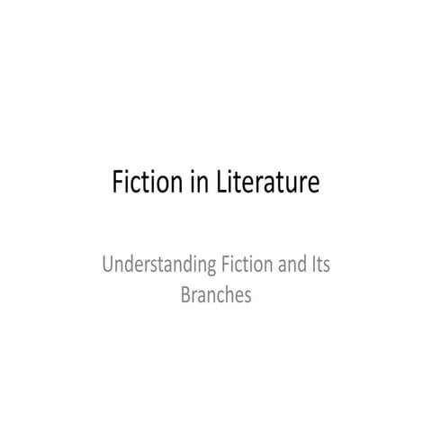 Fiction in Literature with Fantasy and exmples | PDF