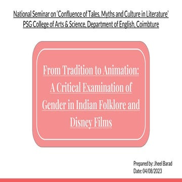 From Tradition to Animation: A Critical Examination of Gender in Indian ...