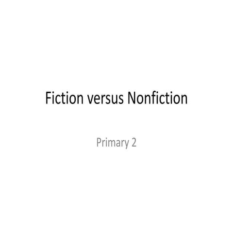 Fiction versus nonfiction | PPTX | Desserts and Baking | Food & Drink