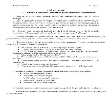 predicatul verbal si predicatul nominal- fisa de lucru | DOCX