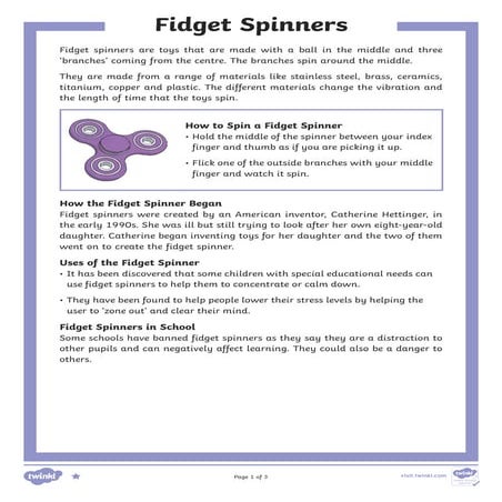 Fidget Spinners Differentiated Reading Comprehension.pdf