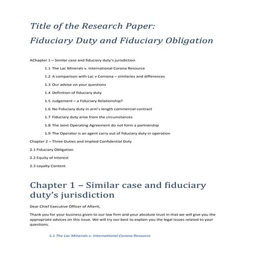 Fiduciary duty | ODT