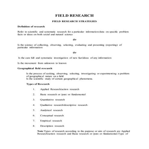 FIELD RESEARCH | DOCX