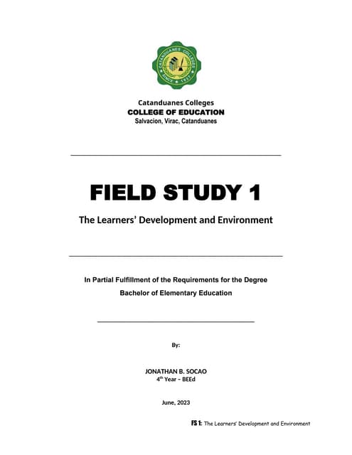 Field study 1 episode 1 | DOC