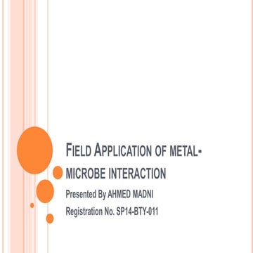 Field application of metal microbe interaction | PPTX