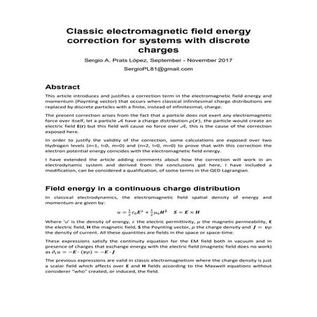 Field energy correction with discrete charges | PDF