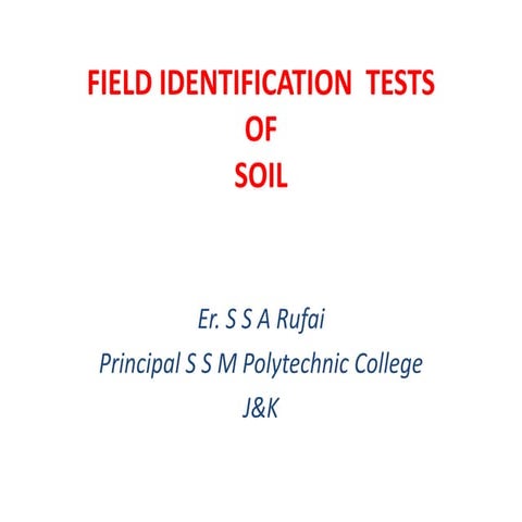 Field identification tests | PPTX