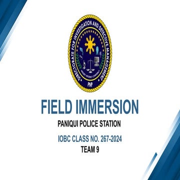 field immersion team of investigation course | PPTX