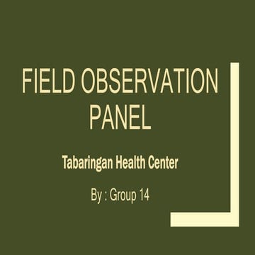 Field observation panel group 14 | PPT