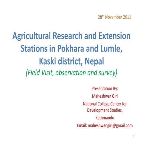 Field presentation agriculture | PPTX