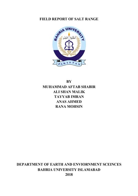 Salt Range Field Report | PDF