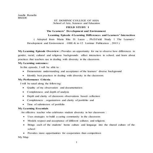 Field study 1 episode 4 | DOCX