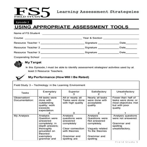 Field study 5 - 2 Format | DOCX
