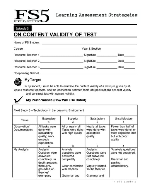 Validation sheet | DOC