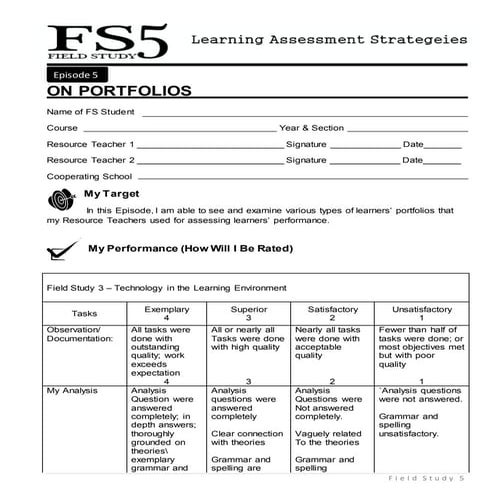 Field study 5 - 5 Format | DOCX
