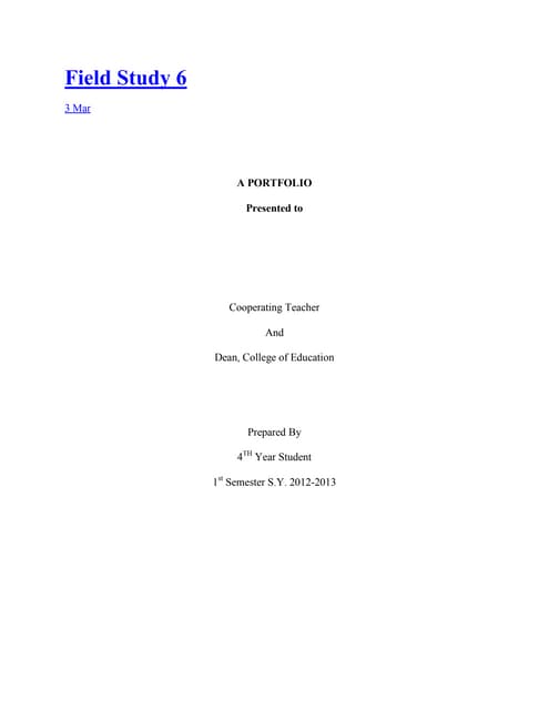 Field study 3 ep7 | PDF