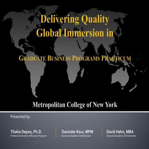 Delivering Quality Global Immersion in Graduate Business Program ...
