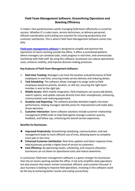 Best Field Management Software: Must-Have Features & Benefits | PPTX