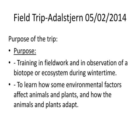 Field trip 3 | PPTX