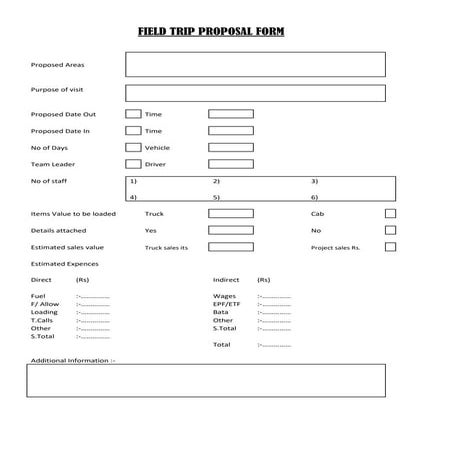 Field Trip Proposal Template FREE 11+ Field Trip Proposal Form