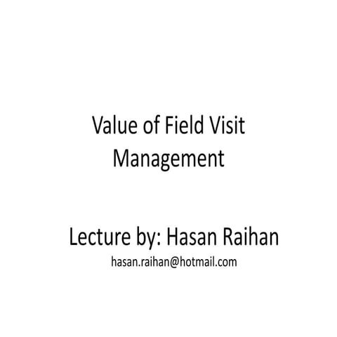 Field Visit Management | PPTX