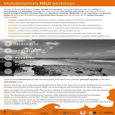 Multidisciplinary Field workshops 2019 2020 | PDF