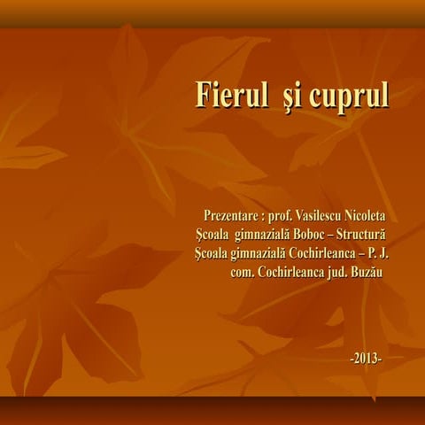 Fierul si cuprul lectie | PPT